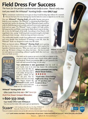 Stauer Knives | Advertising Profile | See Their Ad Spend! | MediaRadar